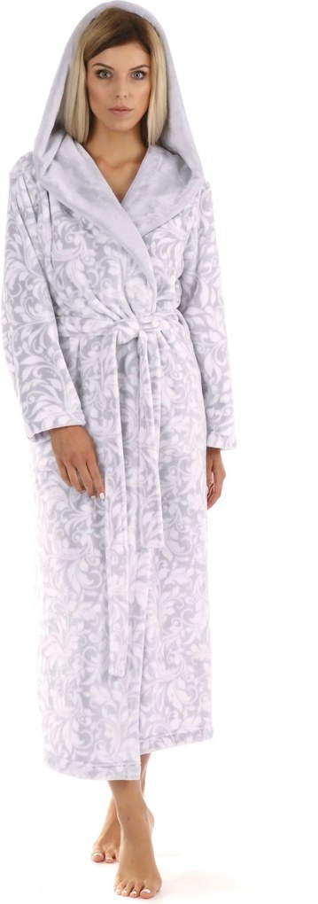 Dlouhý župan s kapucí Flora dove grey 39 56 9103 - S