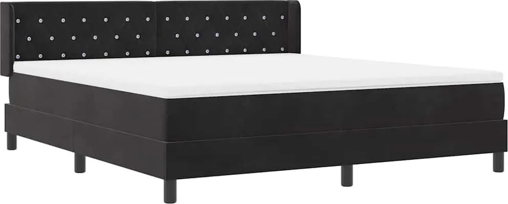 Postel s boxspringem s čelo Černý 200 x 180 cm samet 3341428