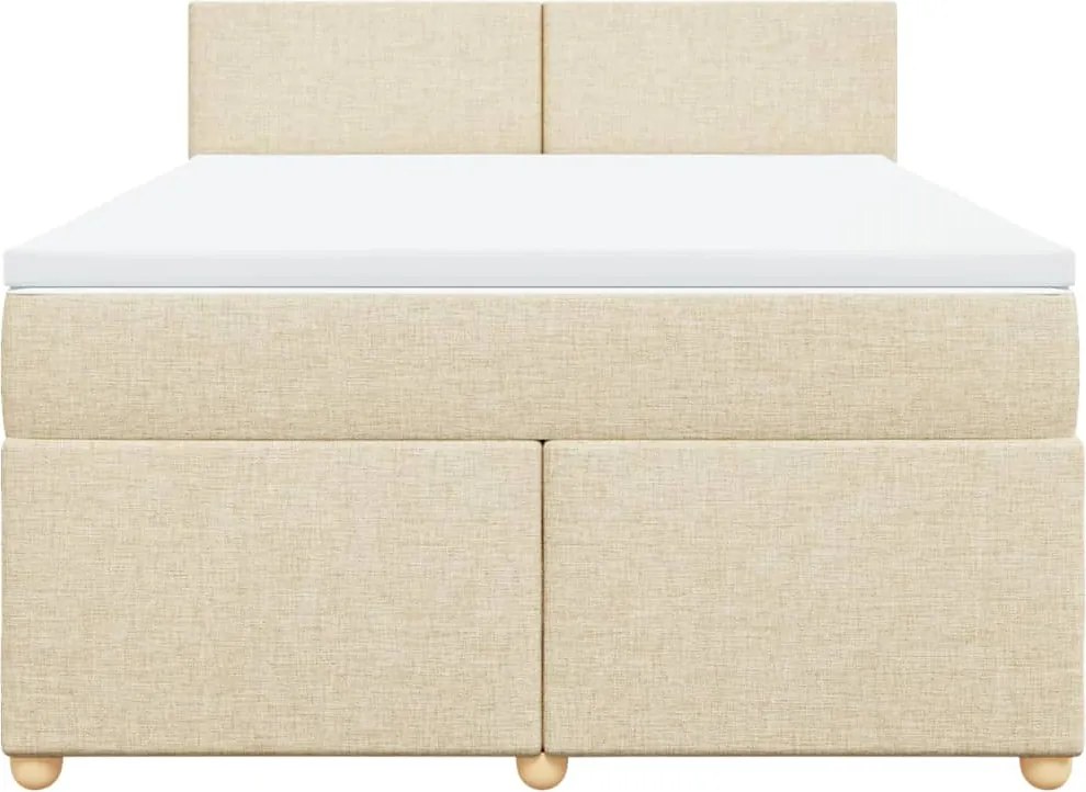Box spring postel s matrací krémová 140x190 cm textil 3286673