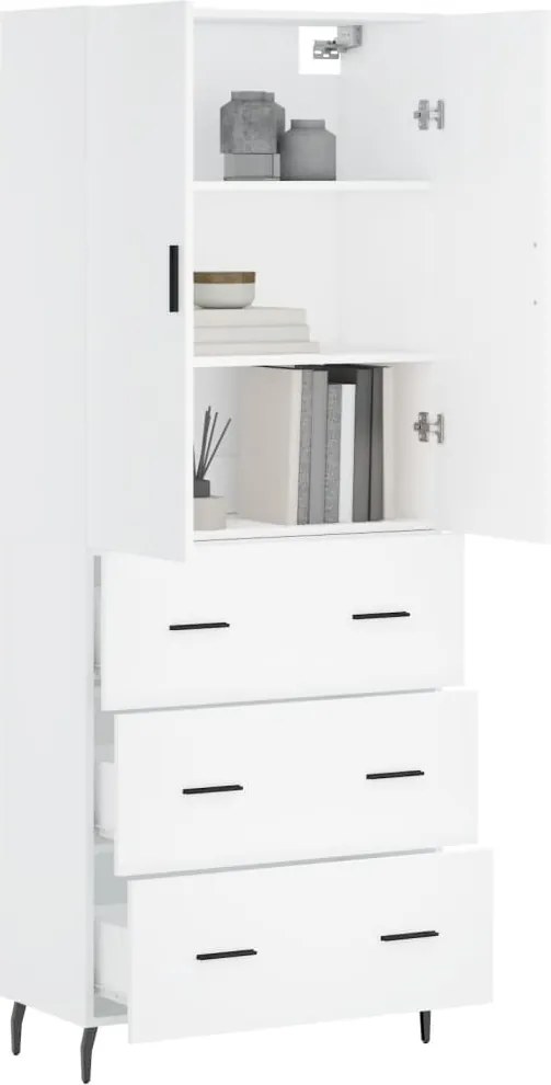Skříň highboard bílá 69,5 x 34 x 180 cm kompozitní dřevo 3195859