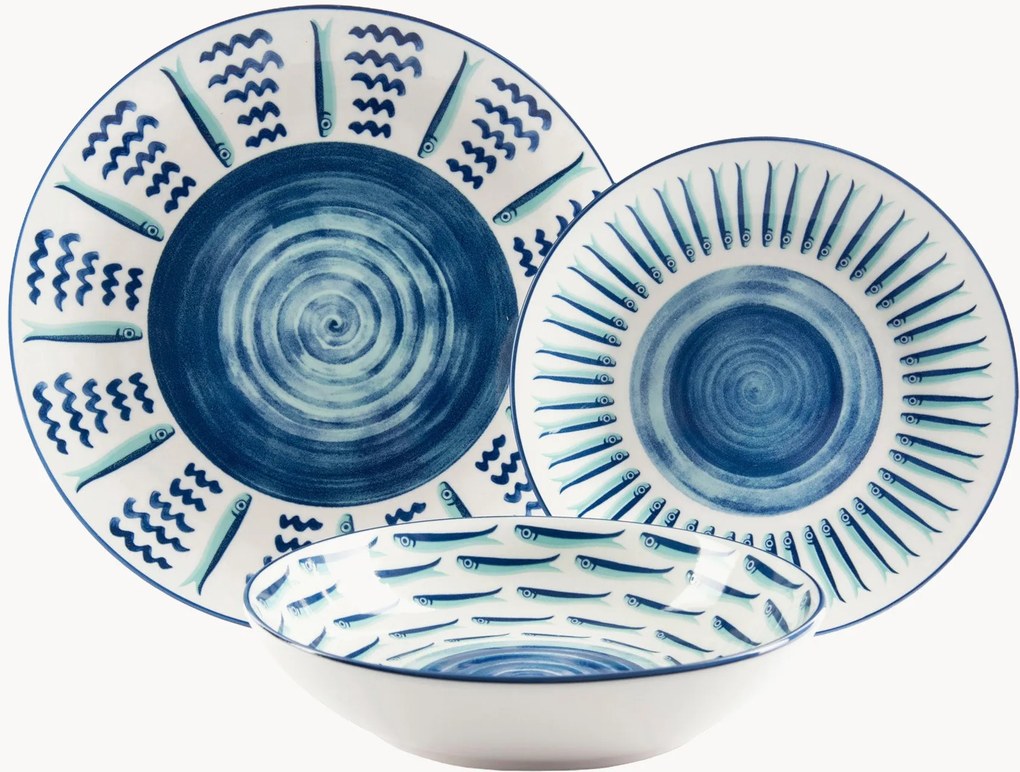 Sada porcelánového nádobí Mediterraneo, pro 6 osob, 18 dílů