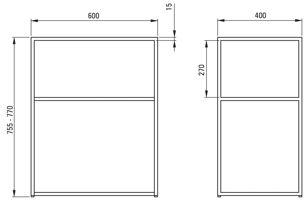 Deante Correo, stojící koupelnová konzola 600x400 mm, černá, CKC_N60A