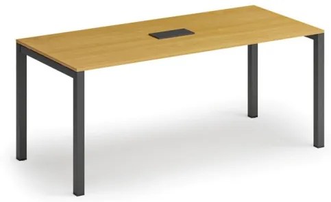 Stůl SQUARE 1800 x 800 x 750, buk + stolní zásuvka TYP I, černá