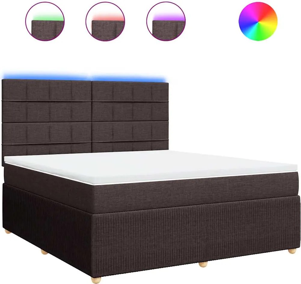 Box spring postel s matrací tmavě hnědá 180x200 cm textil 3294438