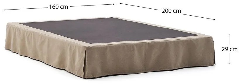 Taupe čalouněná dvoulůžková postel 160x200 cm Jaira – Kave Home