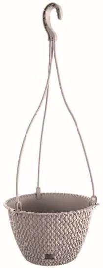 Prosperplast Závěsný květináč Splofy Belly světle hnědý, varianta 23 cm