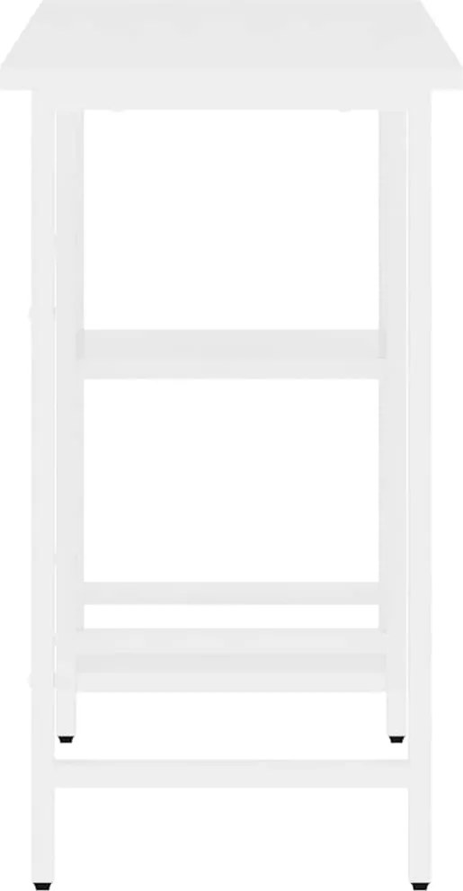 PC stůl bílý 80 x 40 x 72 cm MDF a kov 20555