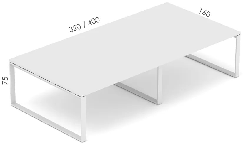 NABYTEK-DESIGNOVY.CZ - DESK32O - Konferenční stůl EPIC (více os.), 320/400cm, ocelová podnož O, (více modulový), dub/černá