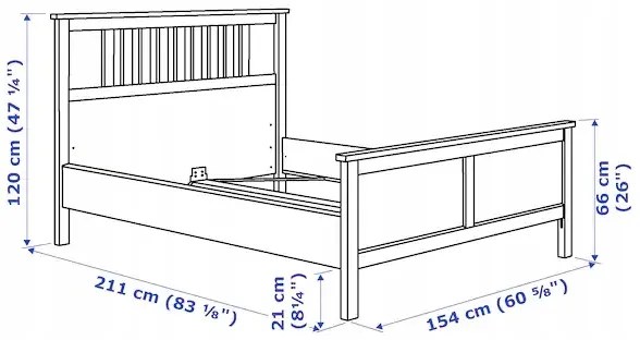 IKEA HEMNES rám postele bílý mořidlo / Luroy 140x200