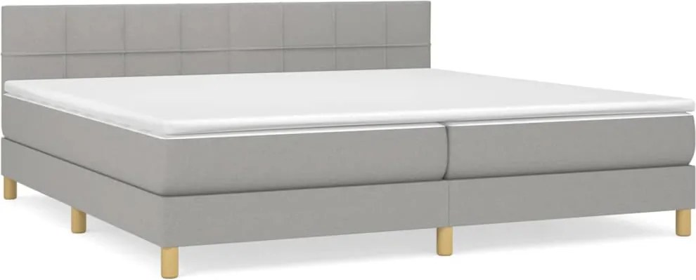 Box spring postel s matrací světle šedá 200 x 200 cm textil 3140641