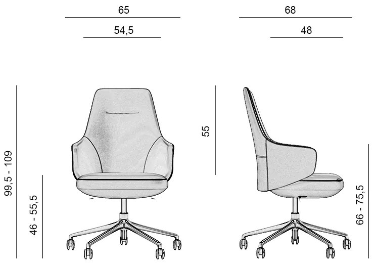 Kancelářské křeslo Antares GLORIA - černá, nostnost 150 kg
