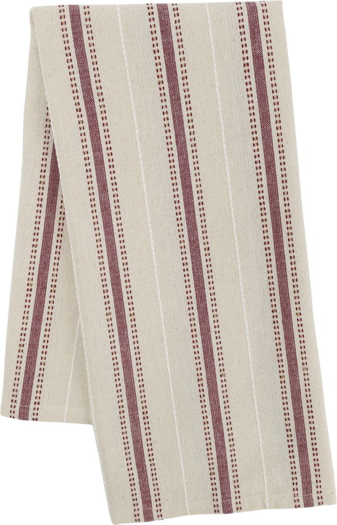 Béžová bavlněná utěrka Aix s cherry pruhy Chic Antique – 50*70 cm