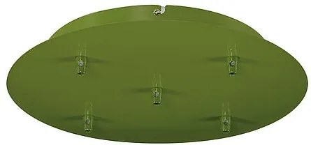LA 132628 Stropní rozeta, 5 výstupy, kulatá, zelená kapradina, včetně odlehčovacích profilů - BIG WHITE