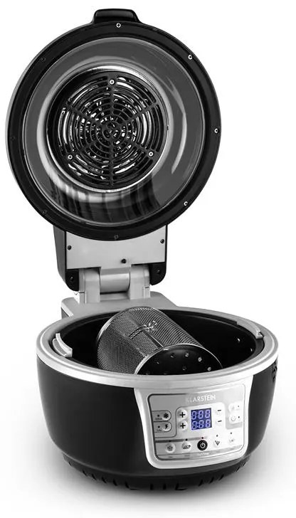 Klarstein VitAir Turbo, horkovzdušná fritéza, 1400 W, 10 L, grilování, pečení, šedo-černá