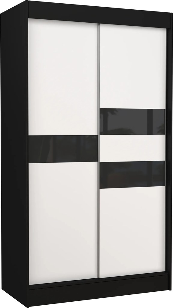 ADRK Furniture Skříň s posuvnými dveřmi a lacobelem BATIA 120 ADRK-SW-BAT-BW-BL-120