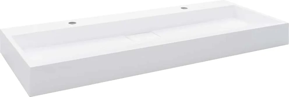 Umyvadlo 120 x 46 x 11 cm minerální/mramorový kompozit bílé 144068