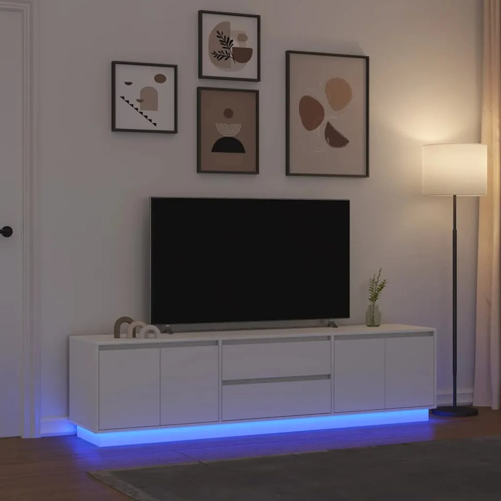 TV skříňka s LED osvětlením bílá 193,5x41x50 cm 3328435