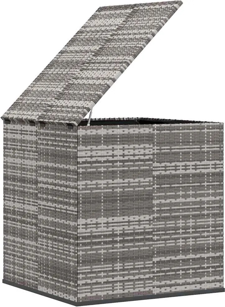 Zahradní úložný box PE ratan 100 x 97,5 x 104 cm šedý 317228