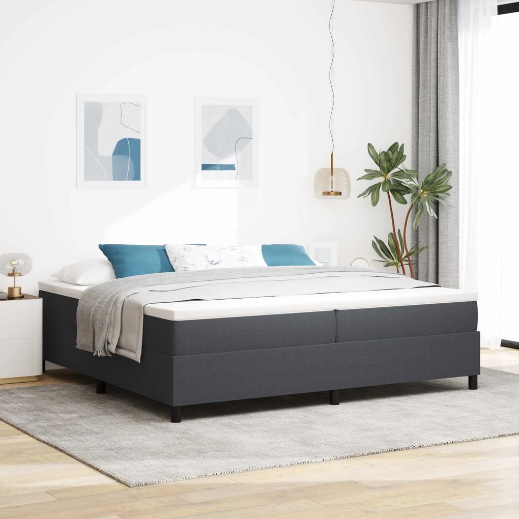 Rám platformy Tmavě šedá 200 x 200 cm Žebrovaná látka 3337428