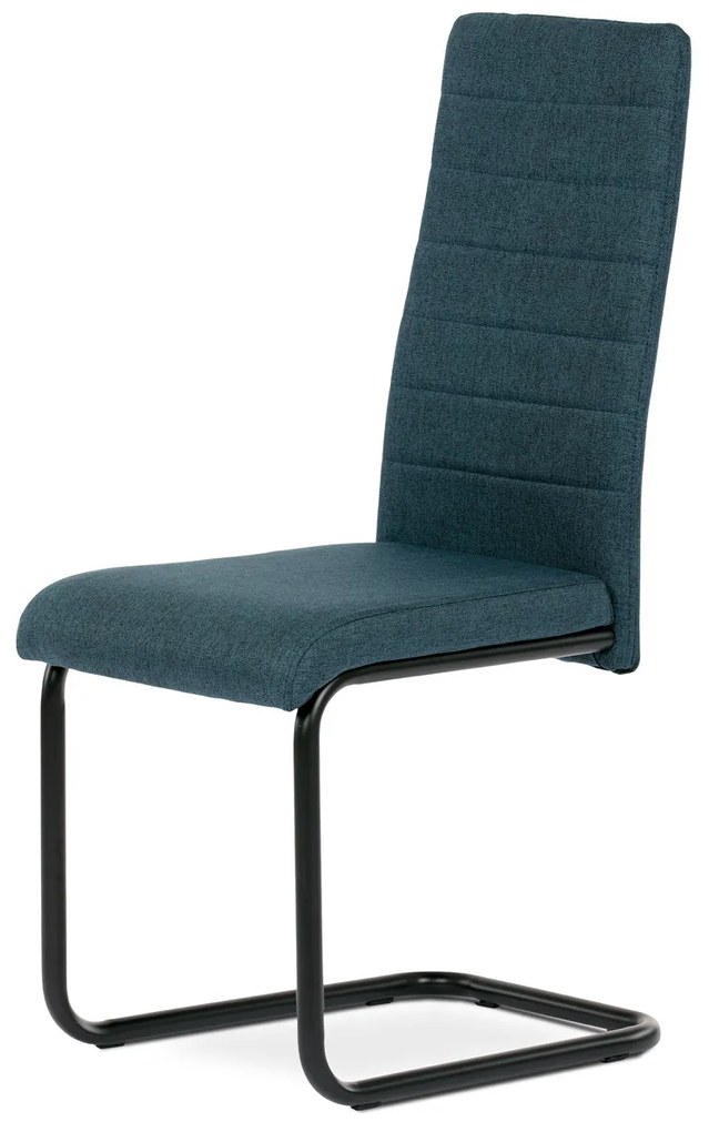 AUTRONIC Židle jídelní, modrá látka, černý kov