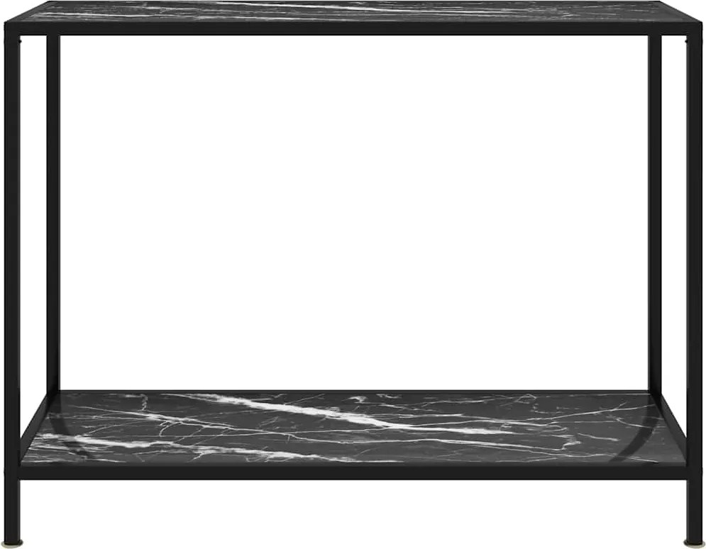 Konzolový stolek černý 100 x 35 x 75 cm tvrzené sklo 322838