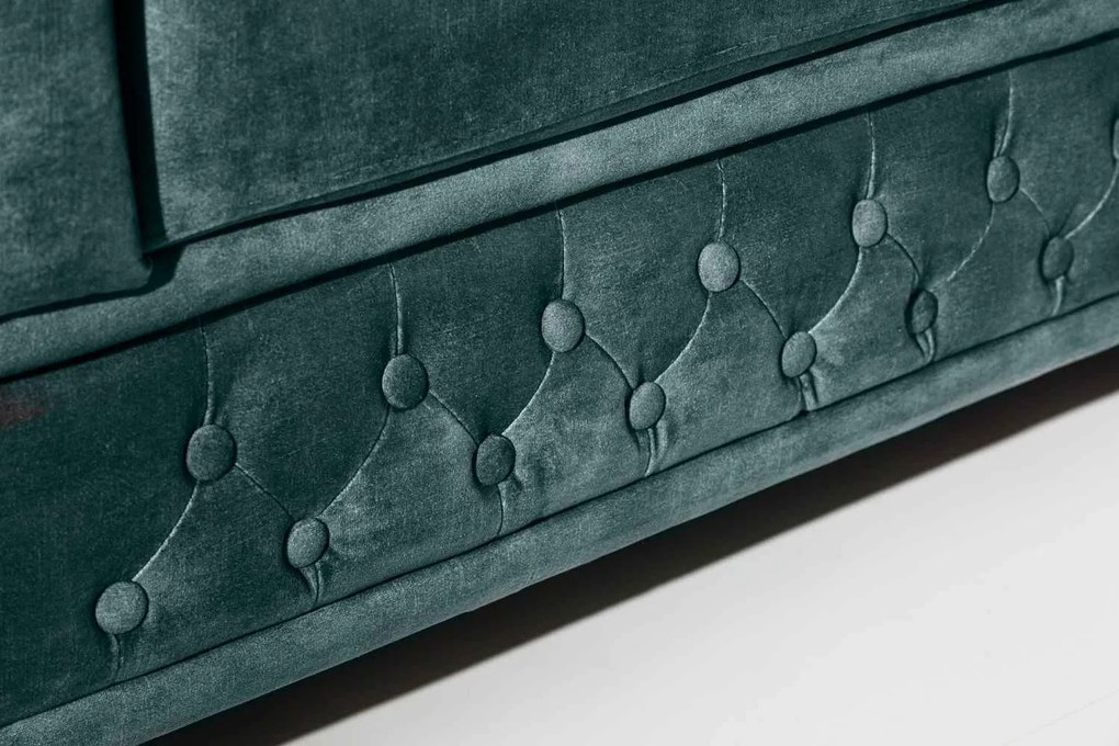 Designová trojsedačka Chesterfield 205 cm petrolejový samet