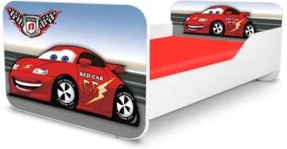 Dětská postel - Červené auto na cestě - kwadra - 180 x 80 cm