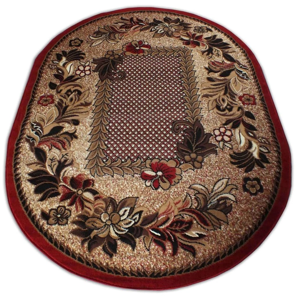 Oválný koberec BCF Alfa 01 červený Rozměr: 120x170 cm