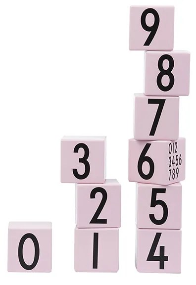 Dřevěné kostky Numbers Pink Design Letters