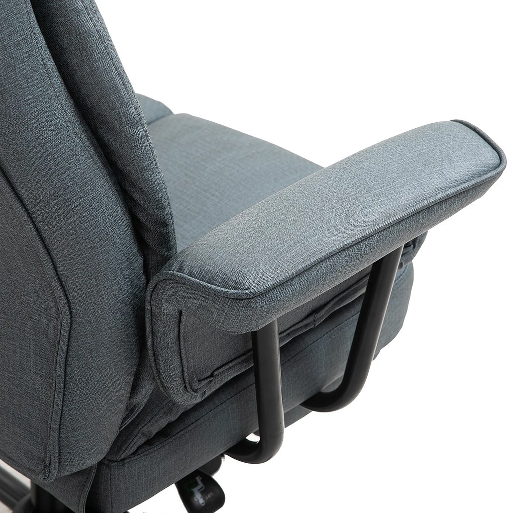 Kancelářská židle Vinsetto s funkcí polohování 150° skládací ergonomická kancelářská židle s opěrkou hlavy výškově nastavitelnou až do 135 kg šedá | …