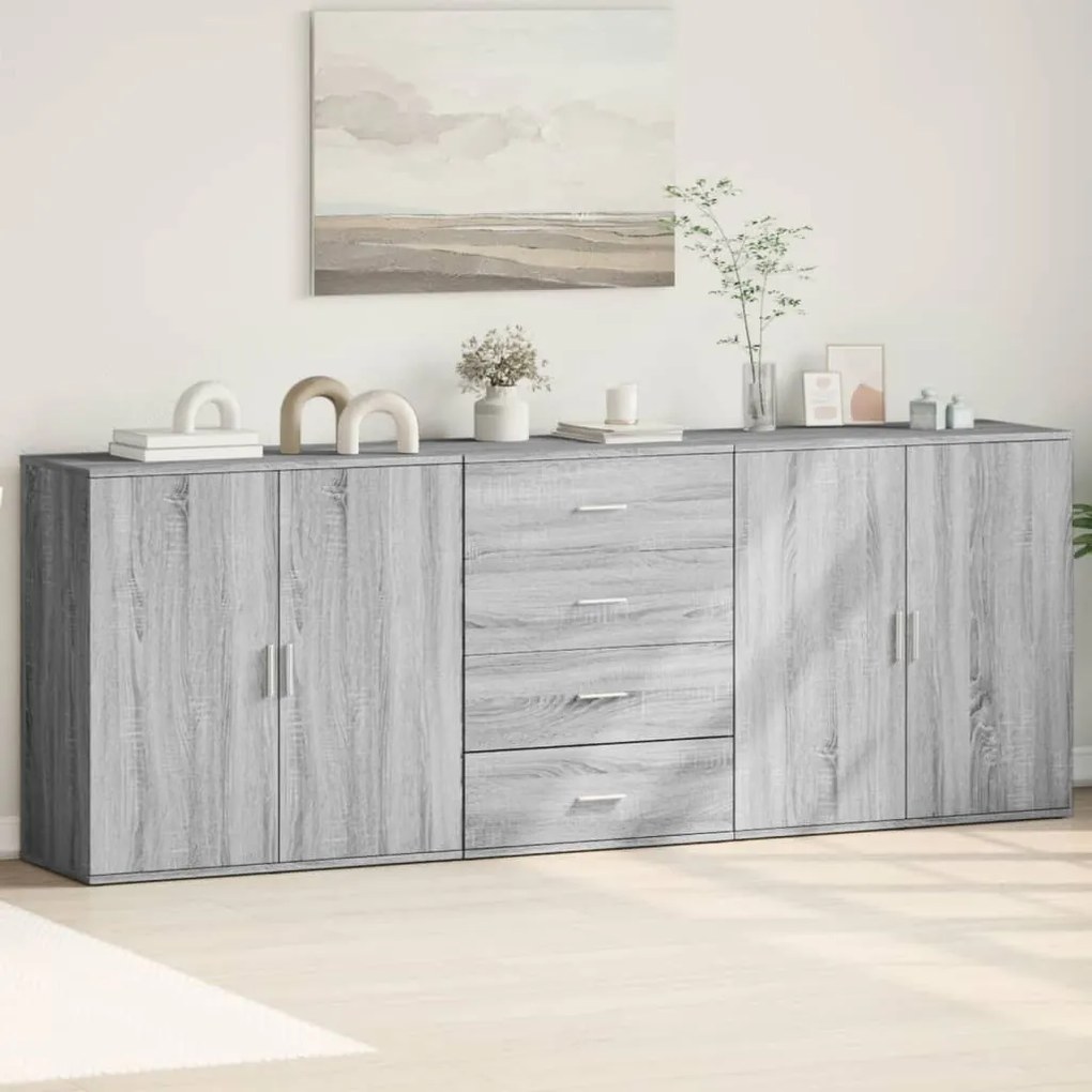 Příborníky 3 ks šedé sonoma kompozitní dřevo 3276614