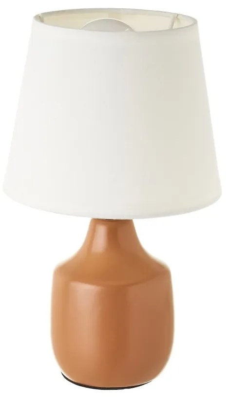 Bílo-hnědá keramická stolní lampa s textilním stínidlem (výška 24 cm) – Casa Selección Biano.cz