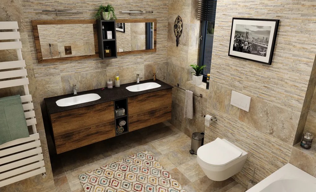 Sapho, IMPALA umyvadlo pod desku 588x166x355mm, Rockstone, matná bílá, IM540