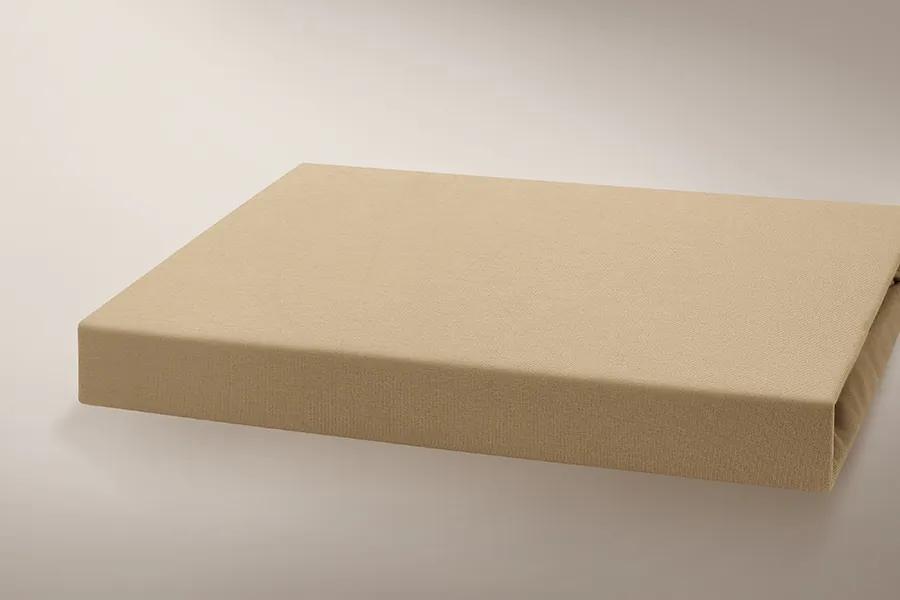Kneer Prostěradlo Fein Jersey Sand Rozměr: 90x210-100x220 cm
