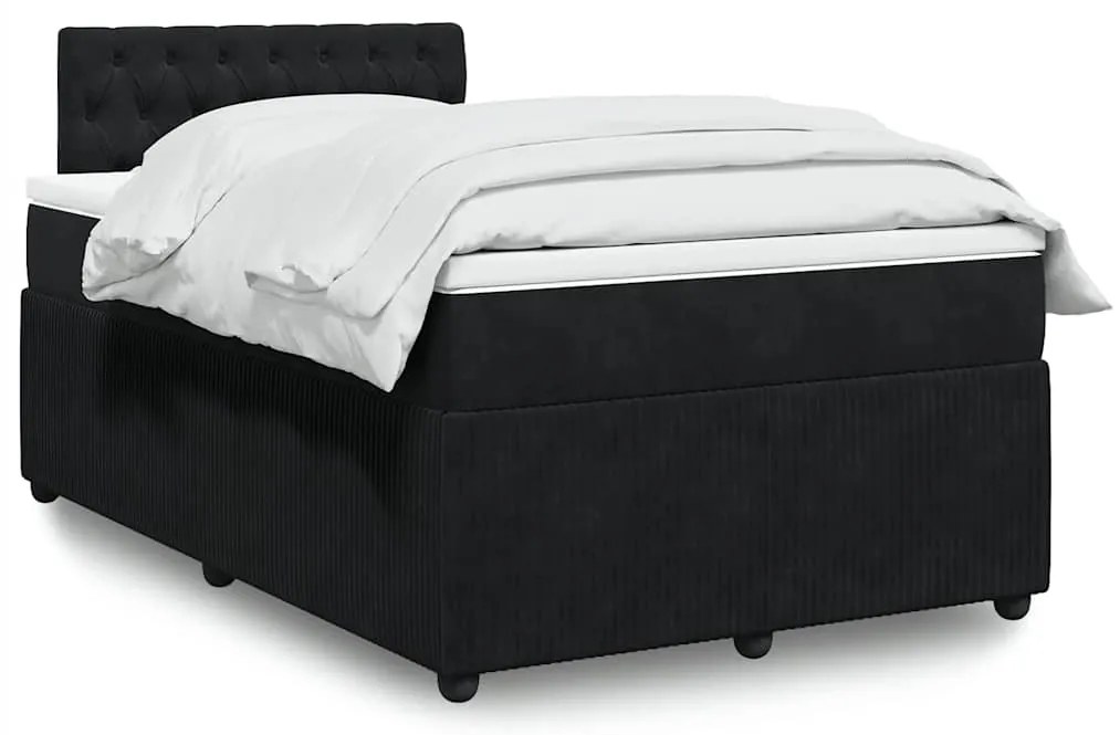 Box spring postel s matrací černá 120 x 190 cm samet 3289994