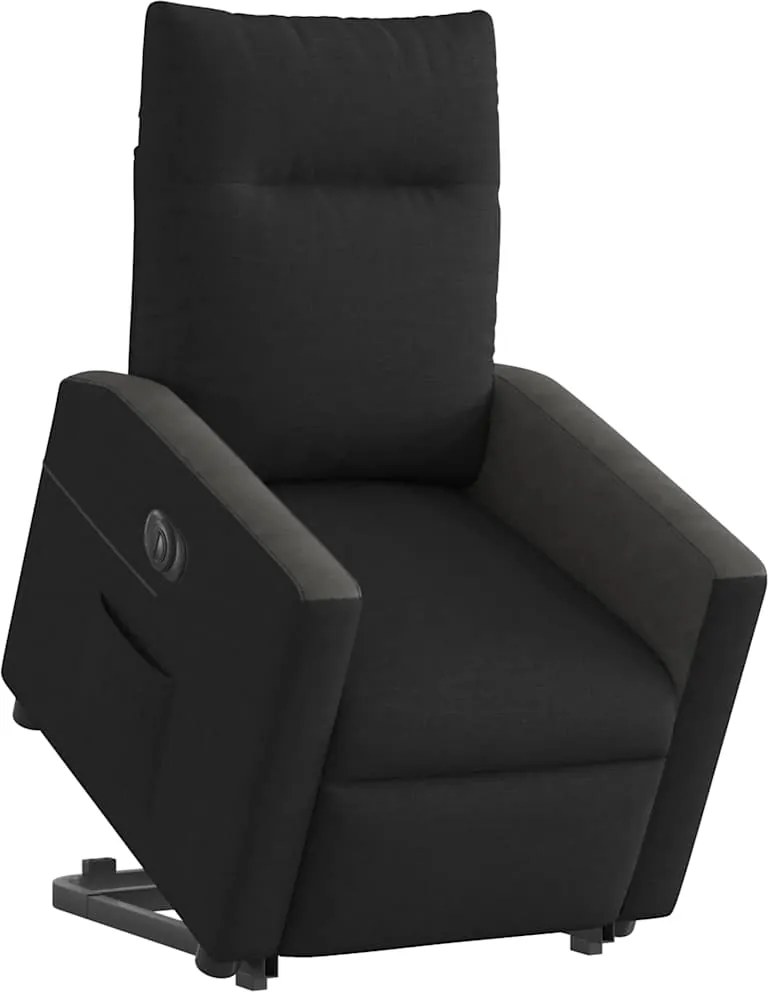 Elektrické zvedací polohovací křeslo černé textil 3324068