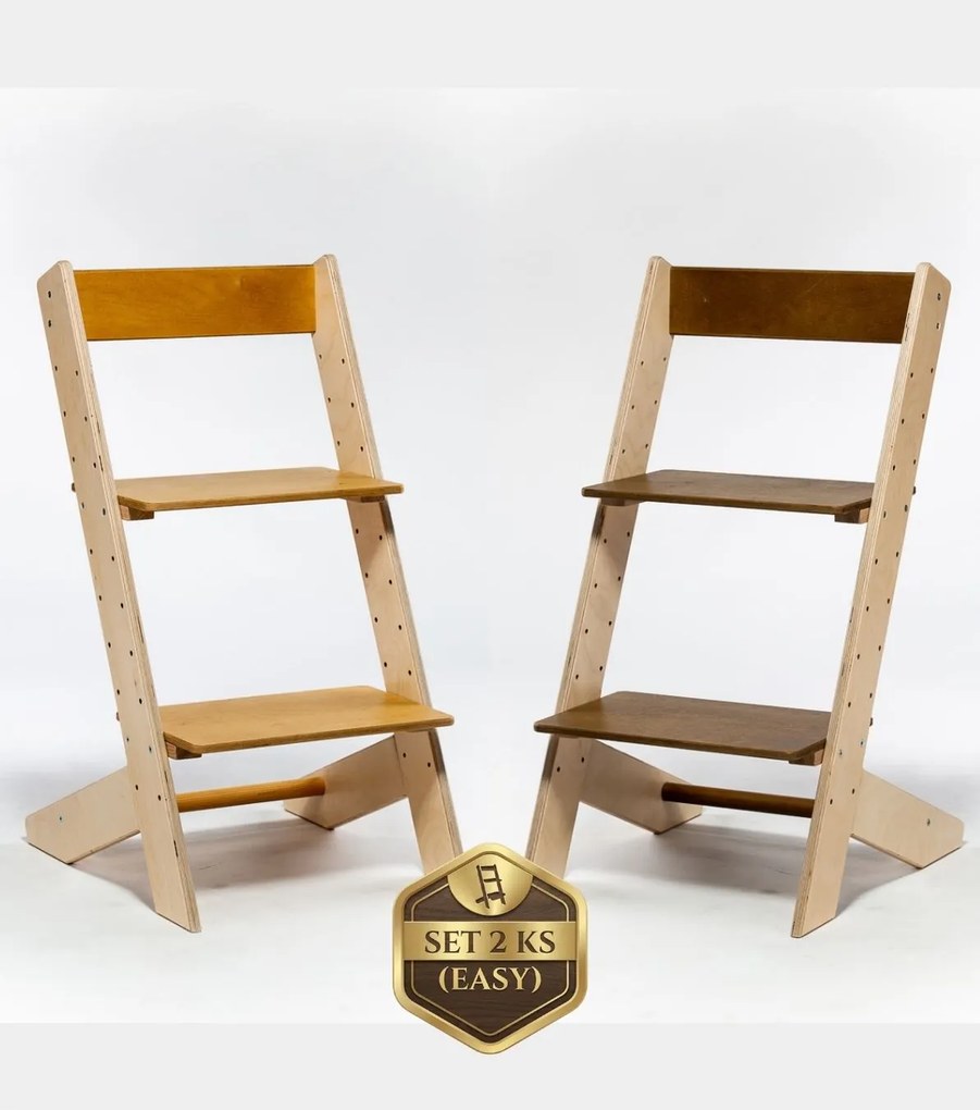 Lucas Wood Style - rostoucí židle EASY LINE zvýhodněný set 2 ks -  buk + kaštan