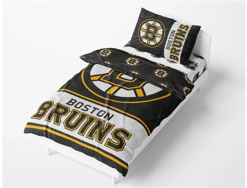 Mikroplyšové povlečení NHL Boston Bruins 140x200/70x90 cm