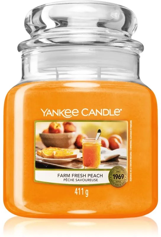 Yankee Candle Farm Fresh Peach vonná svíčka 411 g