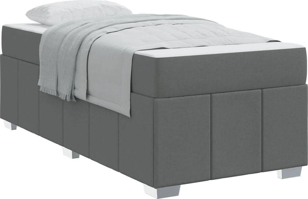 Rám postele s matrací Tmavě šedá 90 x 190 cm textil 3398252