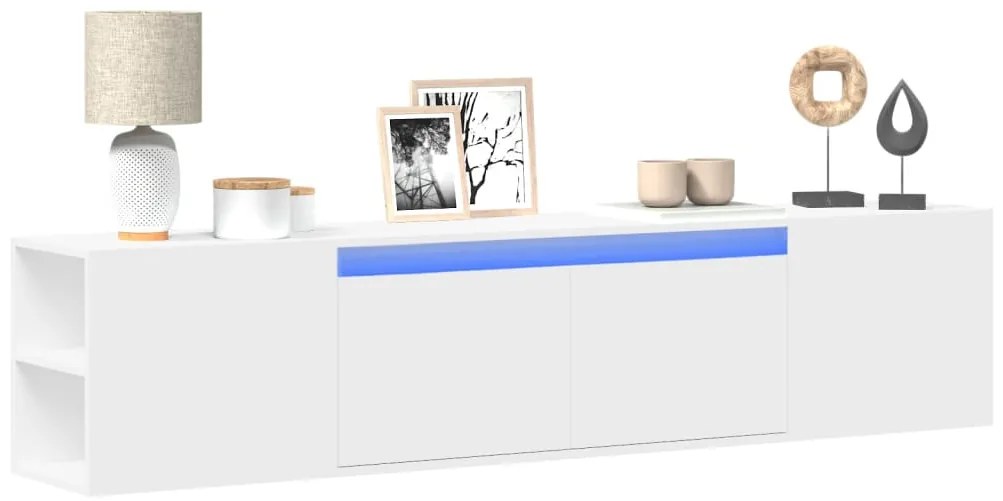 Nástěnná TV skříňka s LED bílá 180 x 31 x 39,5 cm 3307954