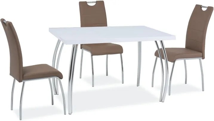 Jídelní stůl 120x68 cm v bílém lesku KN525