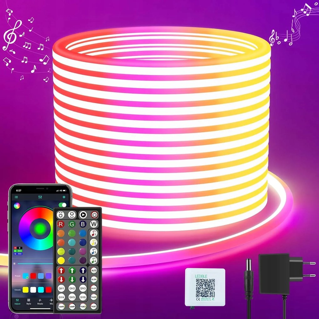 Led pásek 15M Rgb 5050 Dálkový Ovladač Aplikace Bluetooth Set 24V 72LED/m