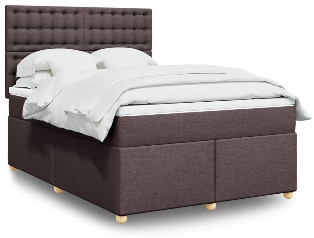 Box spring postel s matrací tmavě hnědá 140x200 cm textil 3291320