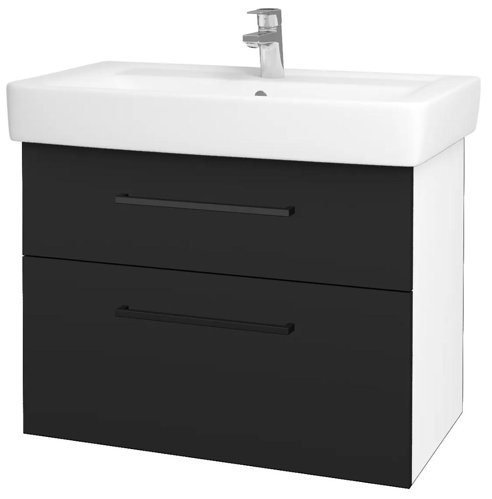 Dřevojas Koupelnová skříň Q MAX SZZ2 80 Varianta: N01 Bílá lesk / Úchytka T01 / D03 Cafe