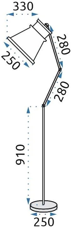 Toolight, kovové podlahové svítidlo 1xE27 APP542-1F, černá, OSW-06965