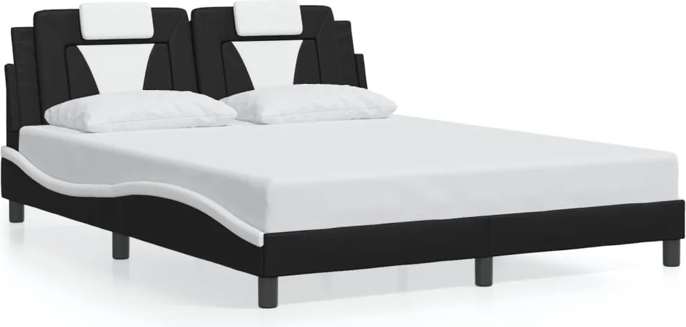 Rám postele Viana s LED bez matrace černý a bílý 160x200 cm 3214034