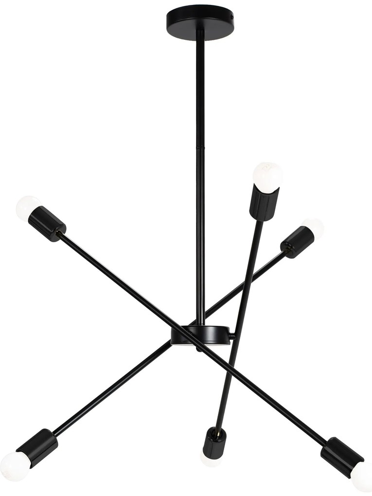 Toolight, závěsné svítidlo 6xE27 APP1114-6CP, černá, OSW-01459