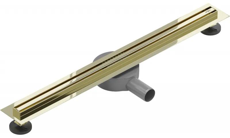 Mexen Flat 360° Slim lineární odtok rotační 70 cm, Zlatá - 1541070