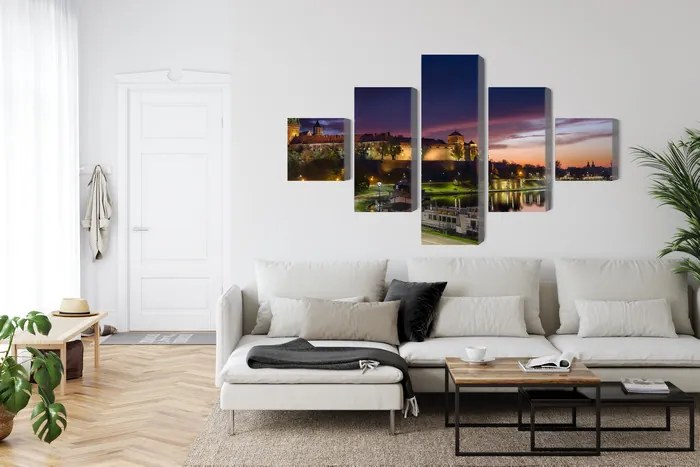 Vícedílný obraz Královský Hrad Wawel Při Východu Slunce Nedostatek Nedostatek Plátno Canvas 200x120